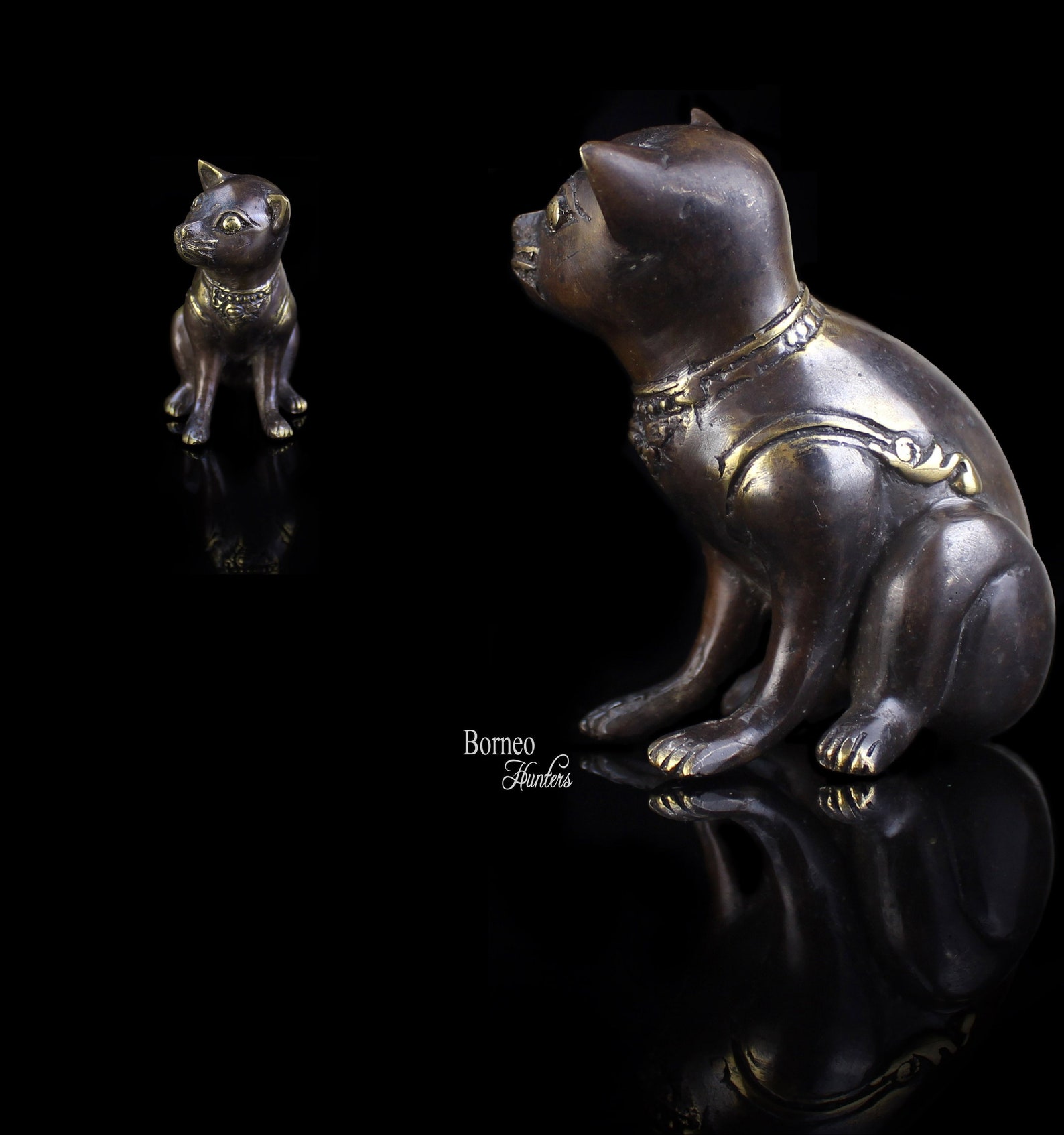 Brass Cat Sculpture 3.1cat Figurine Little Cat Statue - Etsy