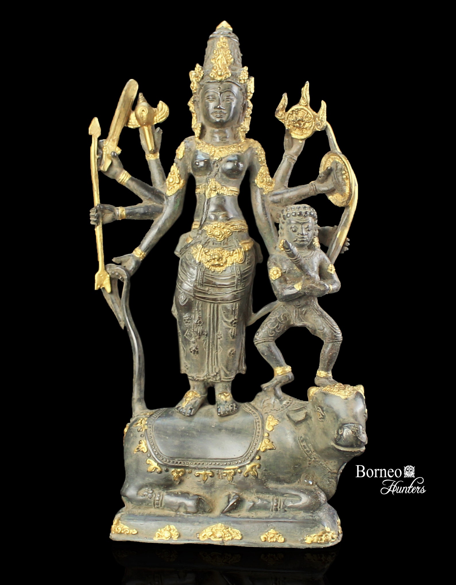 Bronze Devi Durga on Buffalo Statue 34CM Eight Armed Durga - Etsy