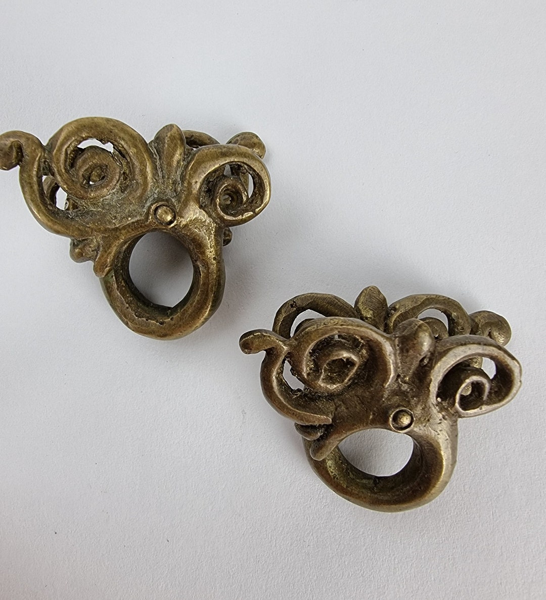 Borneo Earweights 1.5x2" Dayak Brass Ear Weights Traditional Tribal ...