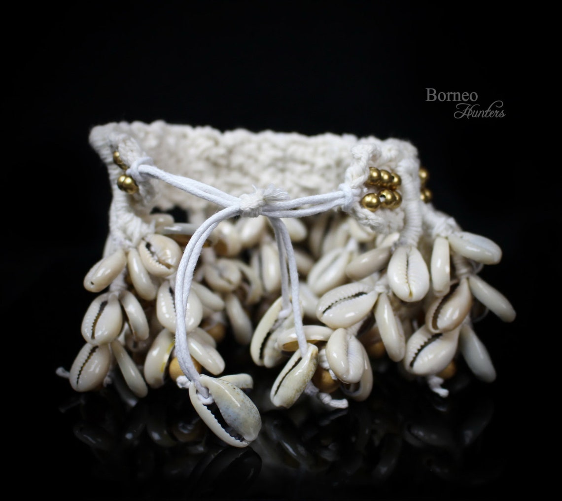 Shell Armband-armlet-upper Arm Cuff Woven Fringe - Etsy