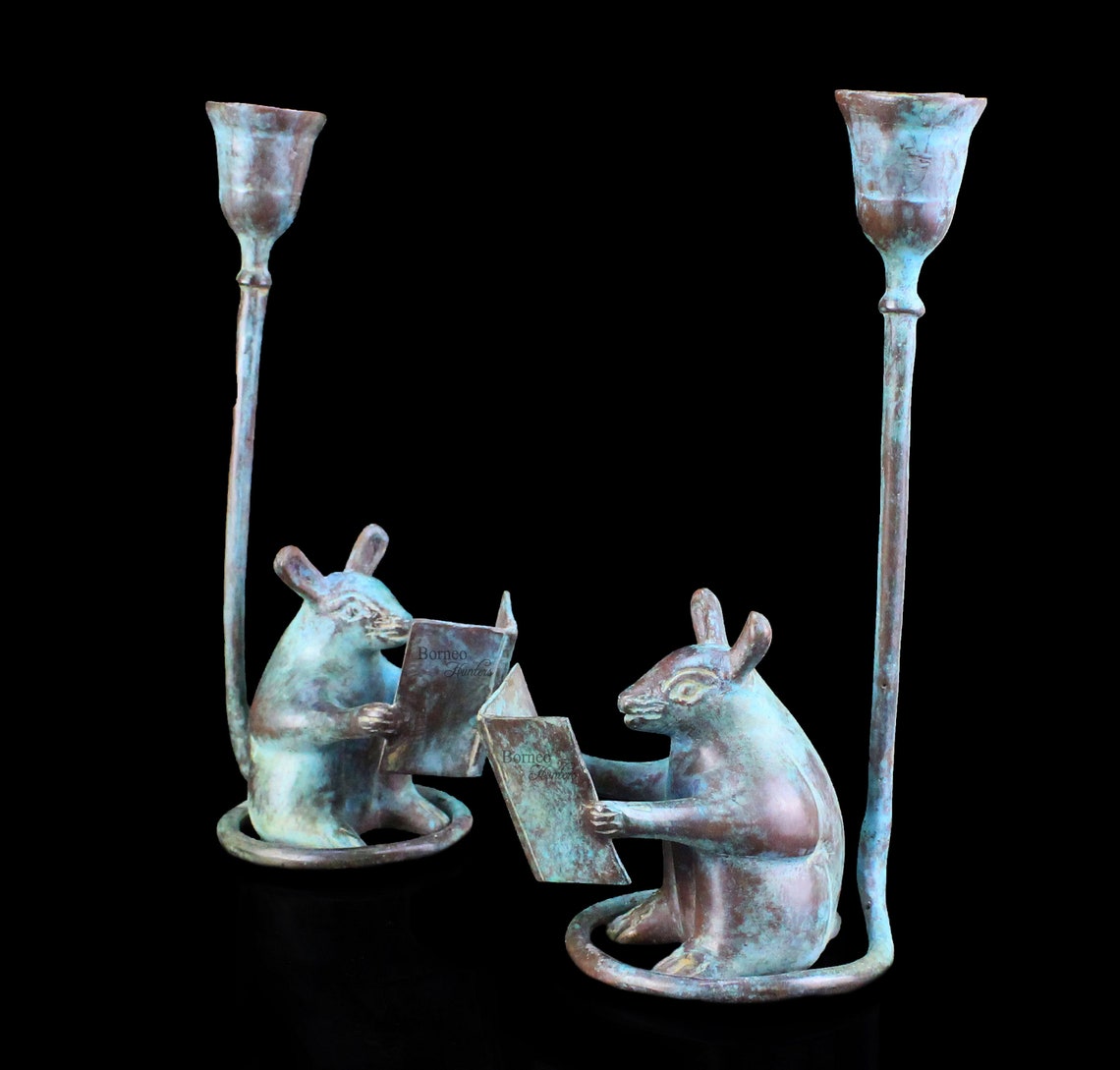 Whimsical Mouse in Bronze as Candle Holder 9.25 Holder - Etsy