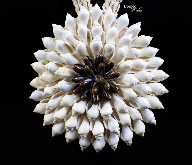 White Shell 'flower' Pendant Long Necklace Soft White | Etsy