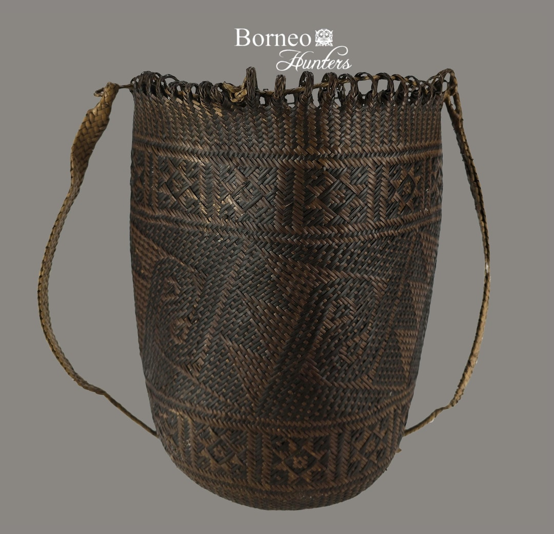 Vintage Antique Borneo Basket 33CM Tribal Penan Nomadic Taveling Basket ...