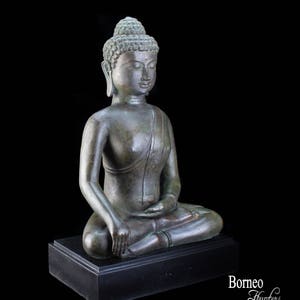 Buddha Statue on Base 18.3"bronze Buddha in Bumipharsa Dhayana Mudra;of ...
