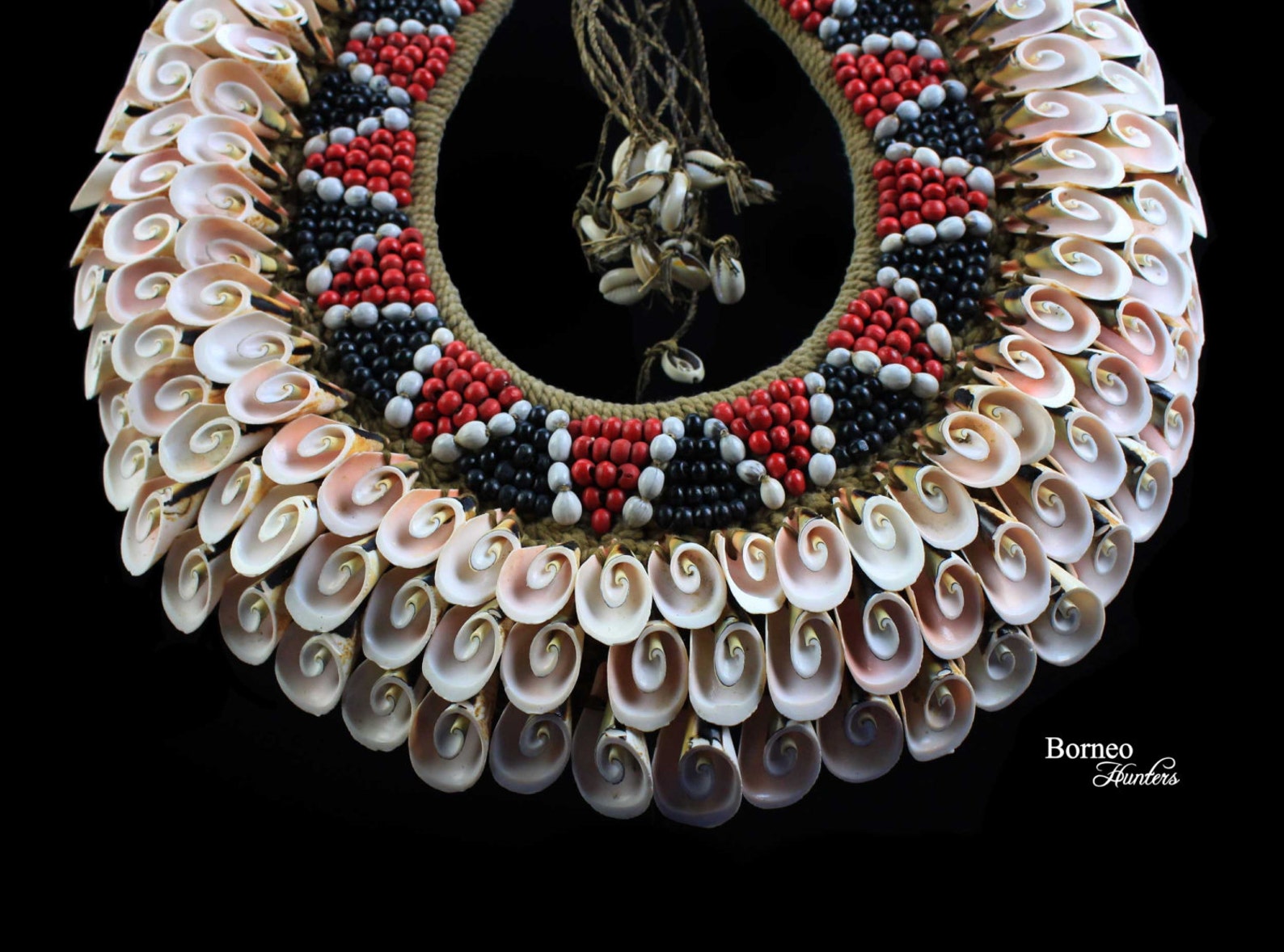 Pink Curled Shell Neck Decor Three Banded Seashells Beaded - Etsy