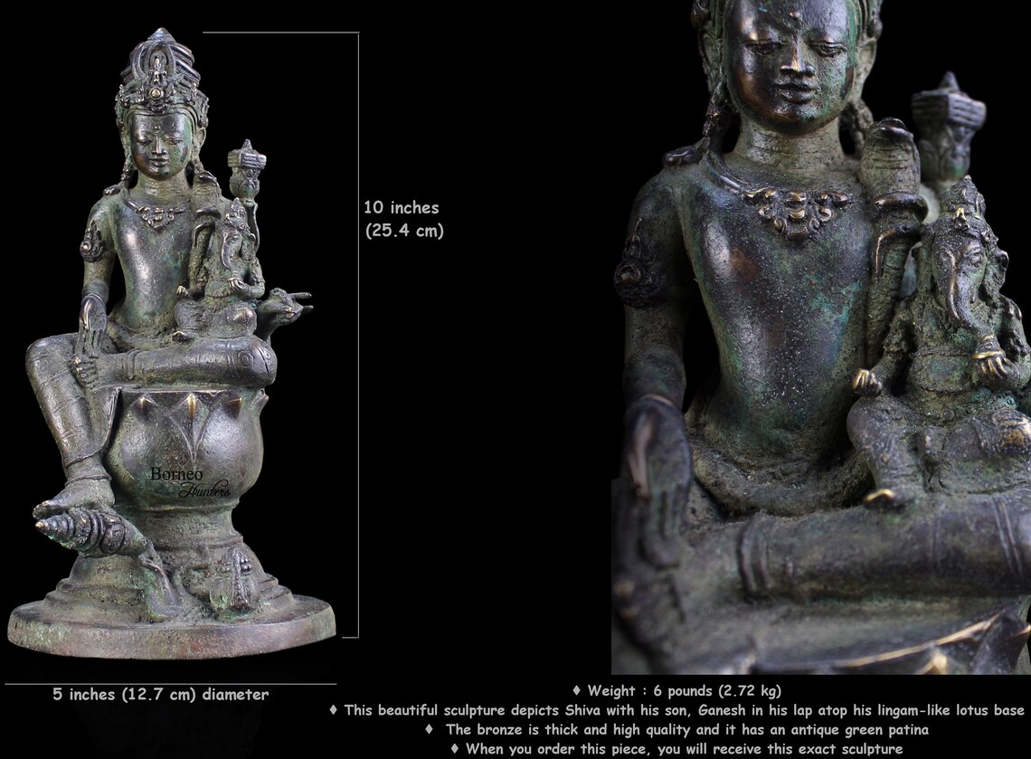 Shiva With Baby Ganesh 10 Statue Bronze Hindu Lord Shiva - Etsy