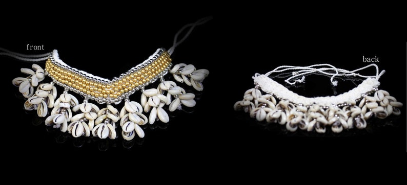 Dangling Nine Linked Strands Shell Necklace Bohemia Boho - Etsy