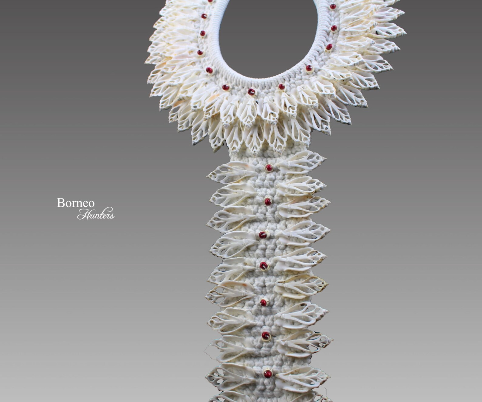 White Shell Necklace Ribbed Pointed Seashell Handwoven - Etsy