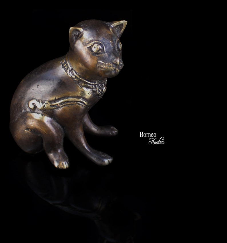 Brass Cat Sculpture 3.1cat Figurine Little Cat Statue - Etsy