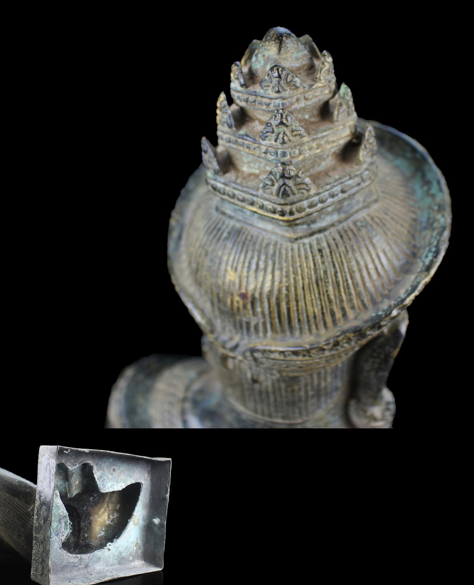 Varuna Statue God of Water - Antique Khmer Style Cambodian Bronze ...