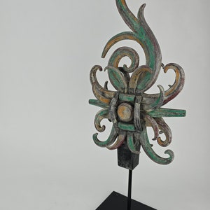 Wood Dragon Aso Finial. 21" BORNEO Dayak Roof Finial Antique Weather ...