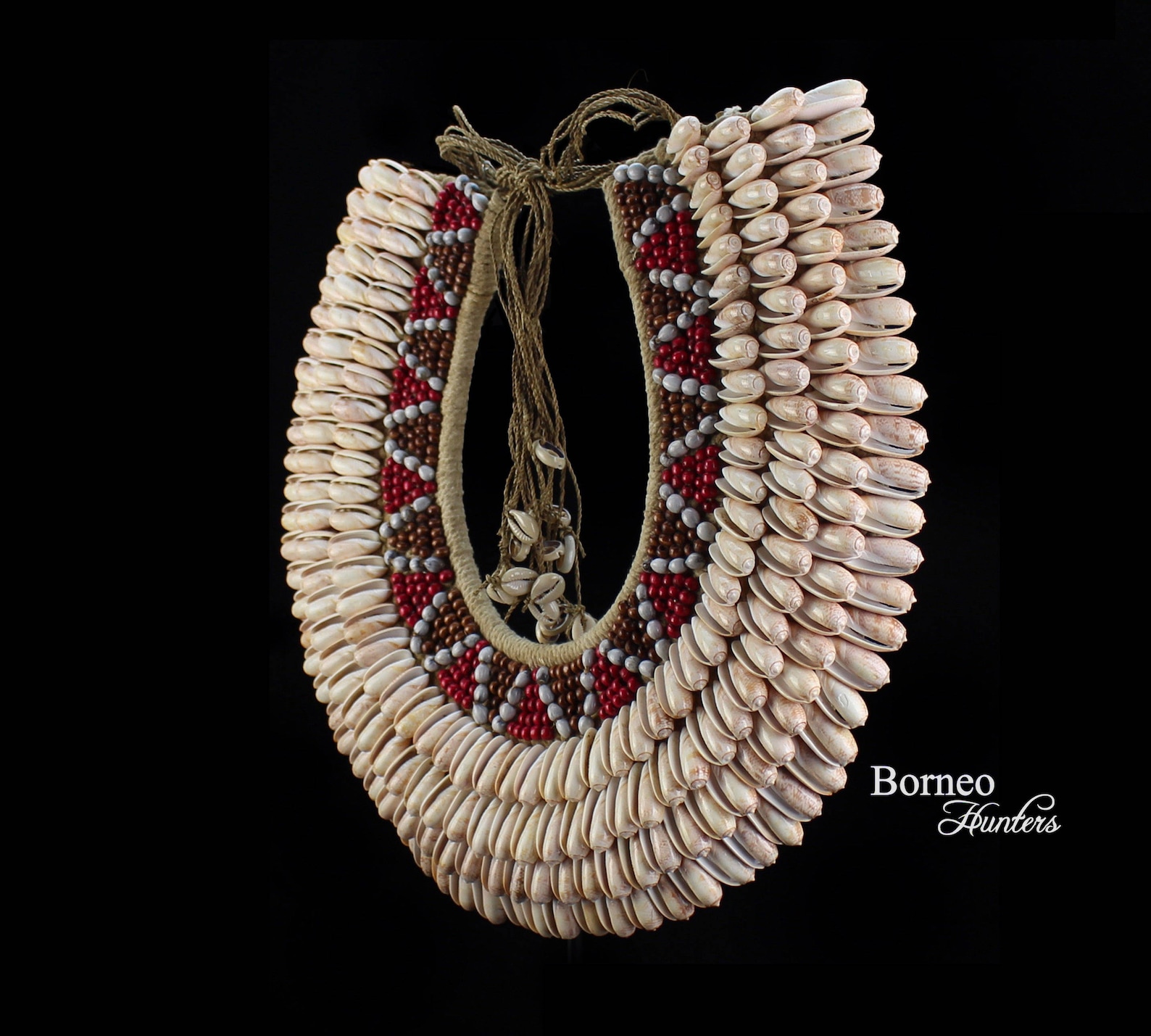 Light Orange Patterned Oval Shells Necklace With an Inner Band - Etsy