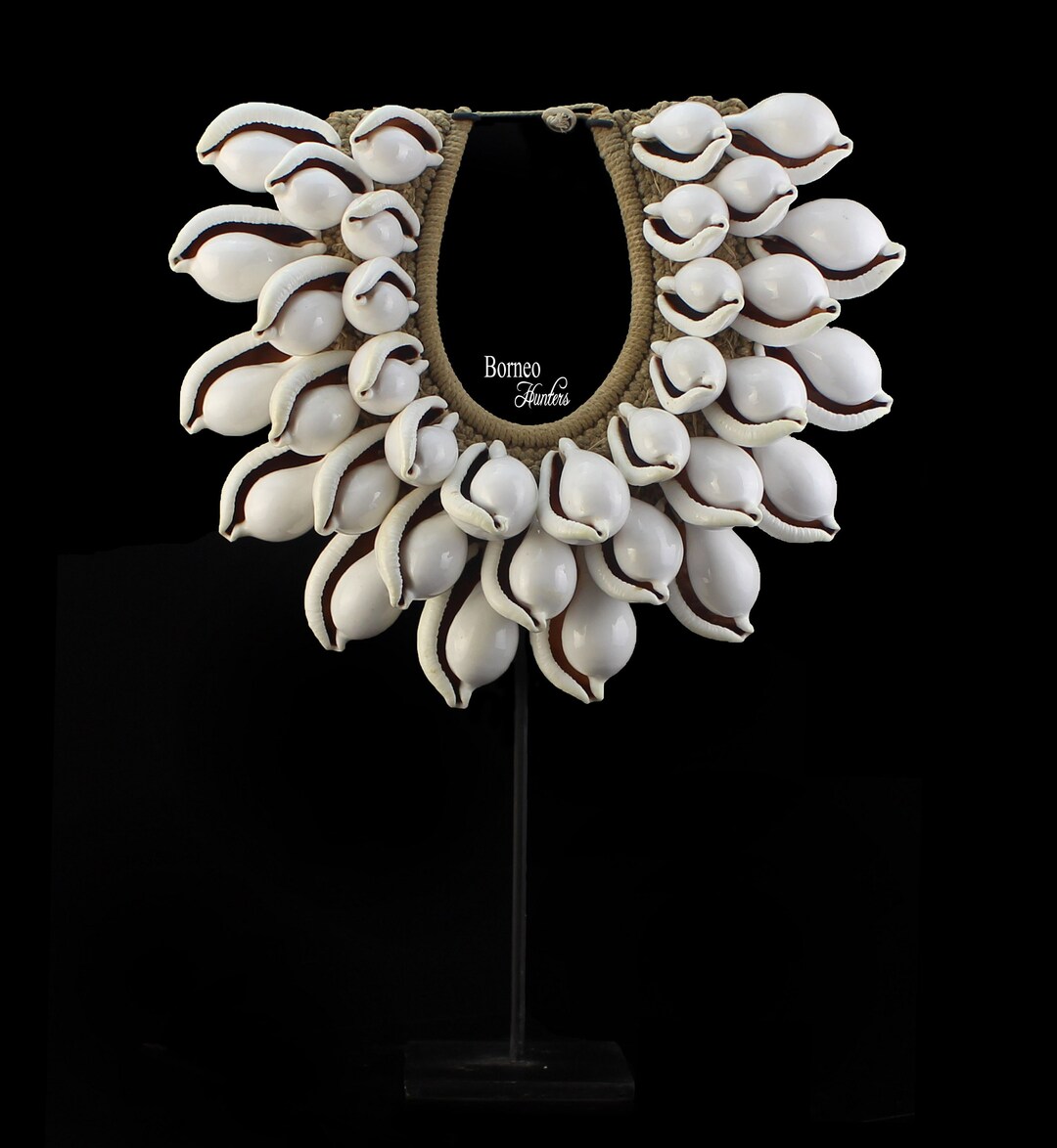 Ovula Shell Collar Necklace: Handwoven Rope, Beach Island Decor - Etsy