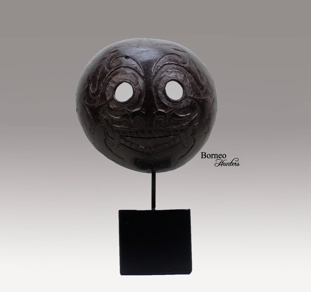 Borneo Mask 6.4" DAYAK Kayan Tribal Mask,coconut Shell, Ethnographic ...