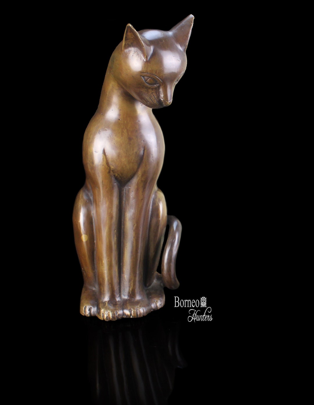 Cat Sculpture, Brass Cat, Cat Statue, Feline Cat, Wistful Kitty, Animal ...