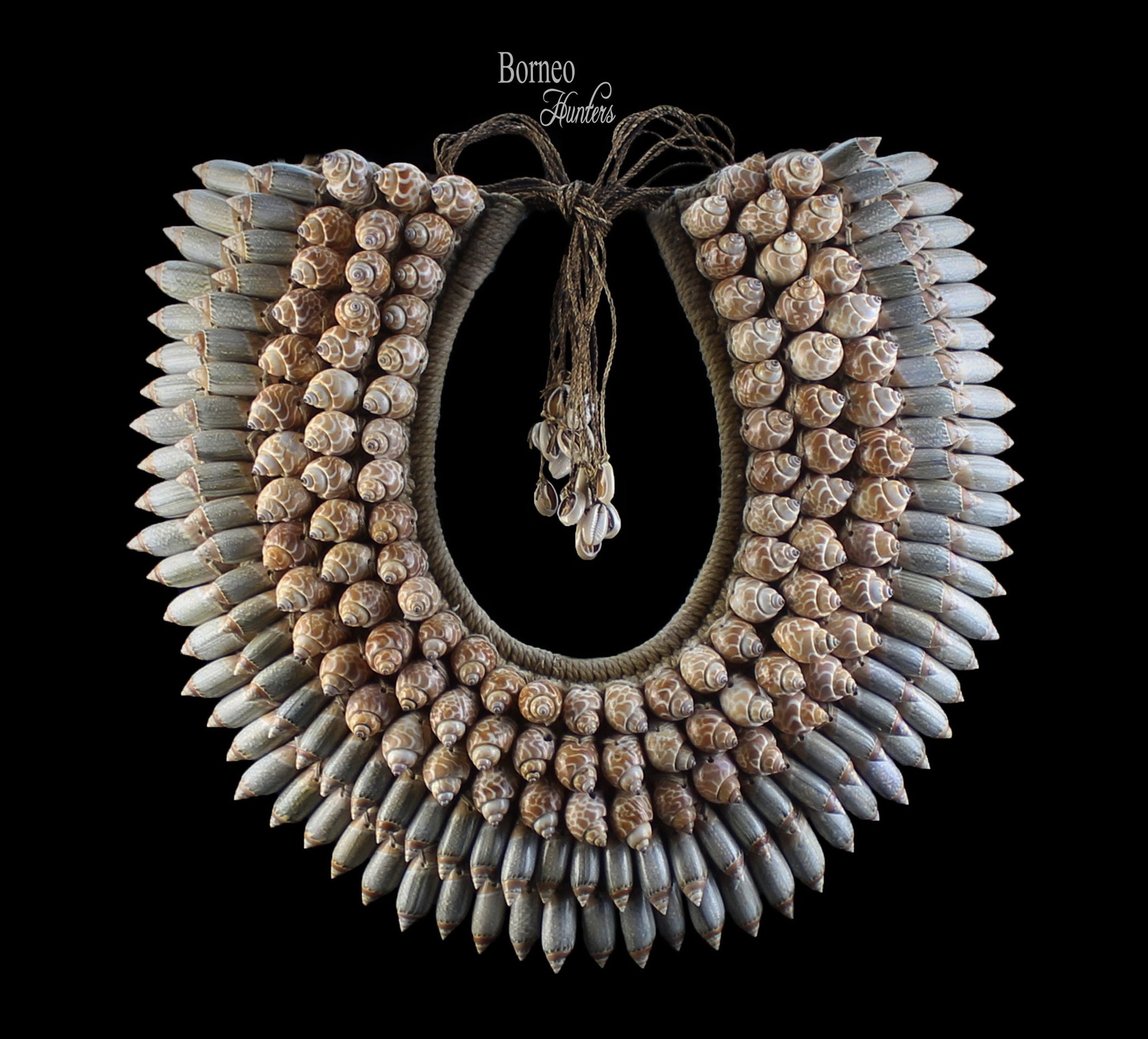 Mixed Seashell NecklaceBrown Spiral ShellOlive Green Long | Etsy