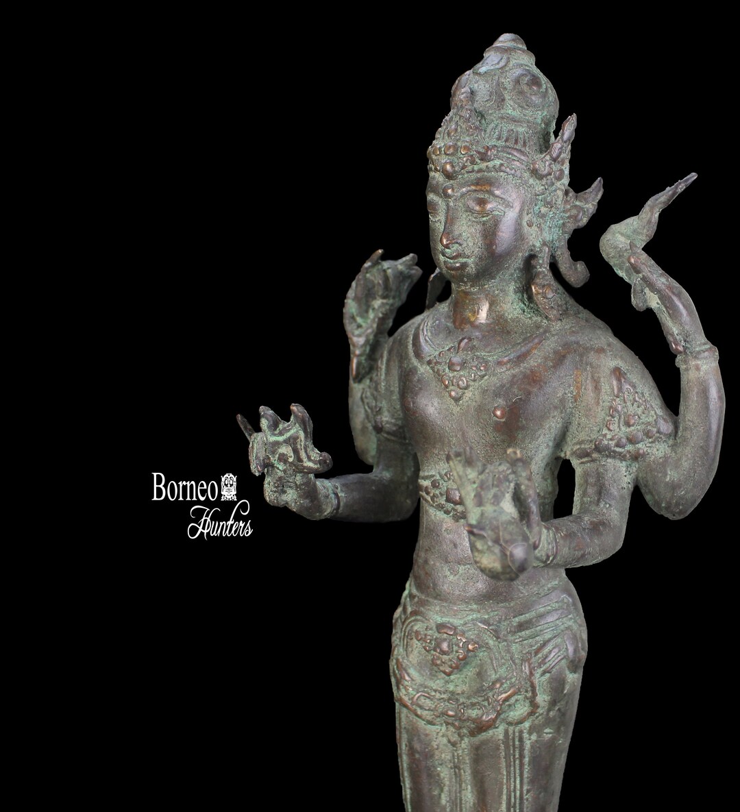 16.25" Bronze Vishnu Four Armed Hindu God the Protector & Preserver of ...