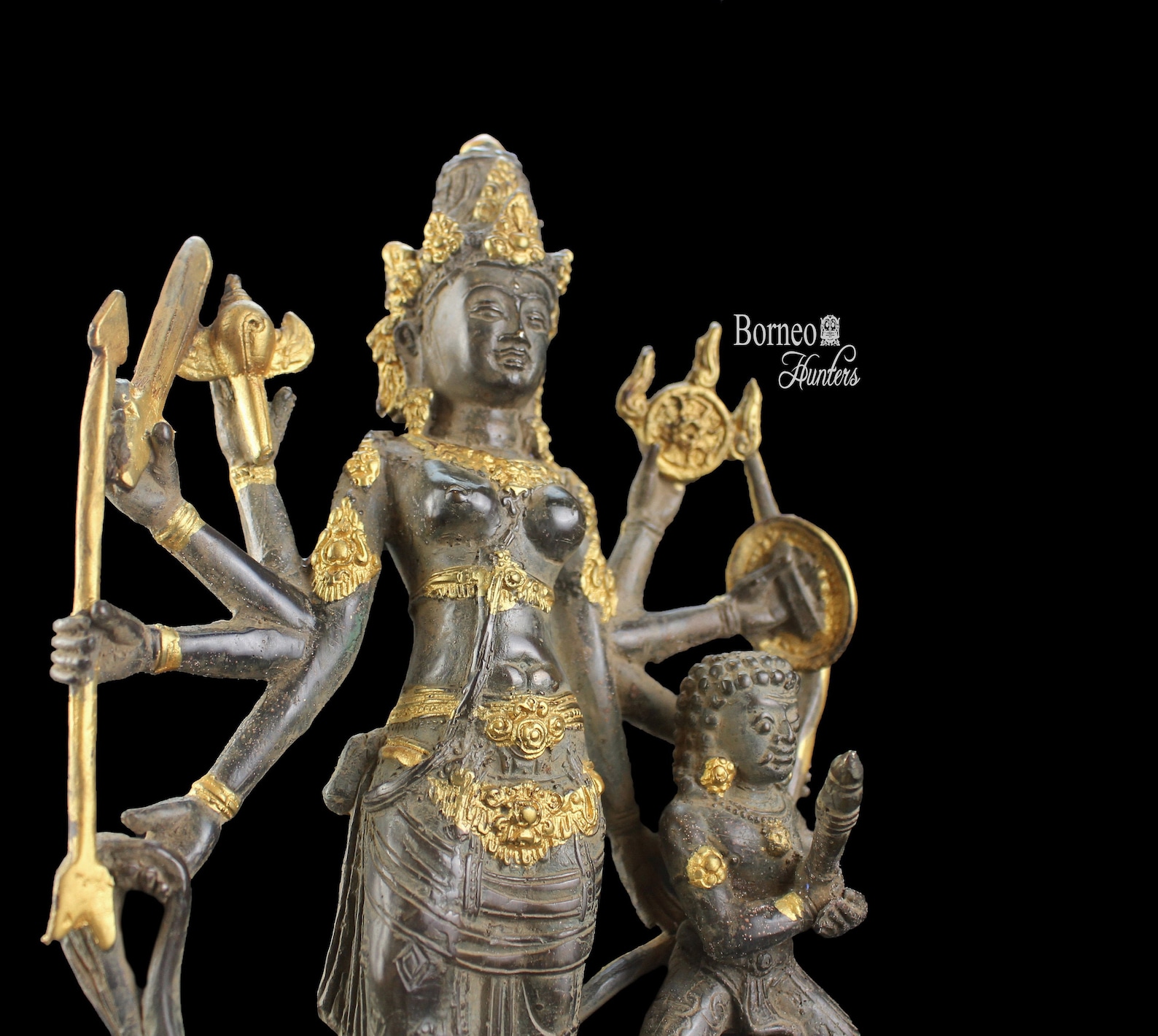 Bronze Devi Durga on Buffalo Statue 34CM Eight Armed Durga | Etsy