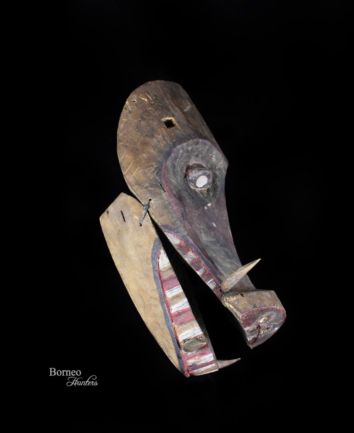 Old Dayak Borneo Pig Mask / Handheld Iban Ceremonial Mask From | Etsy