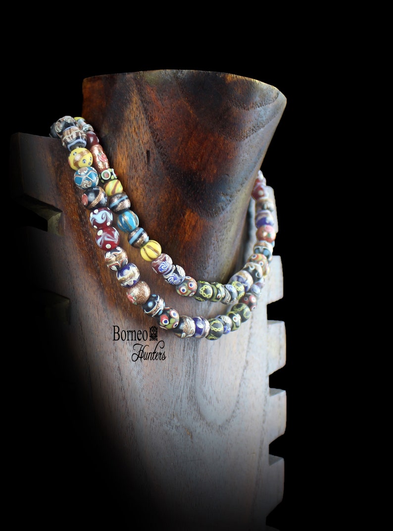 Bead Necklace From Borneo. NEW BEADS. Tribal Dayak Iban Kayan - Etsy
