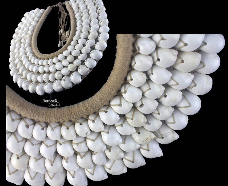 Handmade White Jewelry 12.2x11 White Seashellsstatement - Etsy