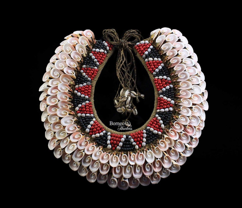 Pink Curled Shell Neck Decor Three Banded Seashells Beaded - Etsy