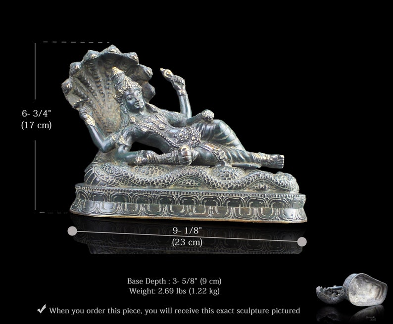 17CM Vishnu Laying on Ananta Shesha Hindu God the - Etsy