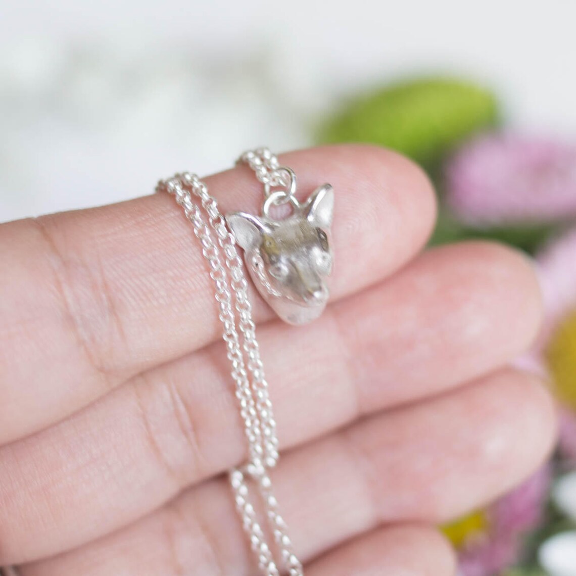 Tiny Fox Necklace for Women, Sterling Silver Necklace, Animal Jewelry ...