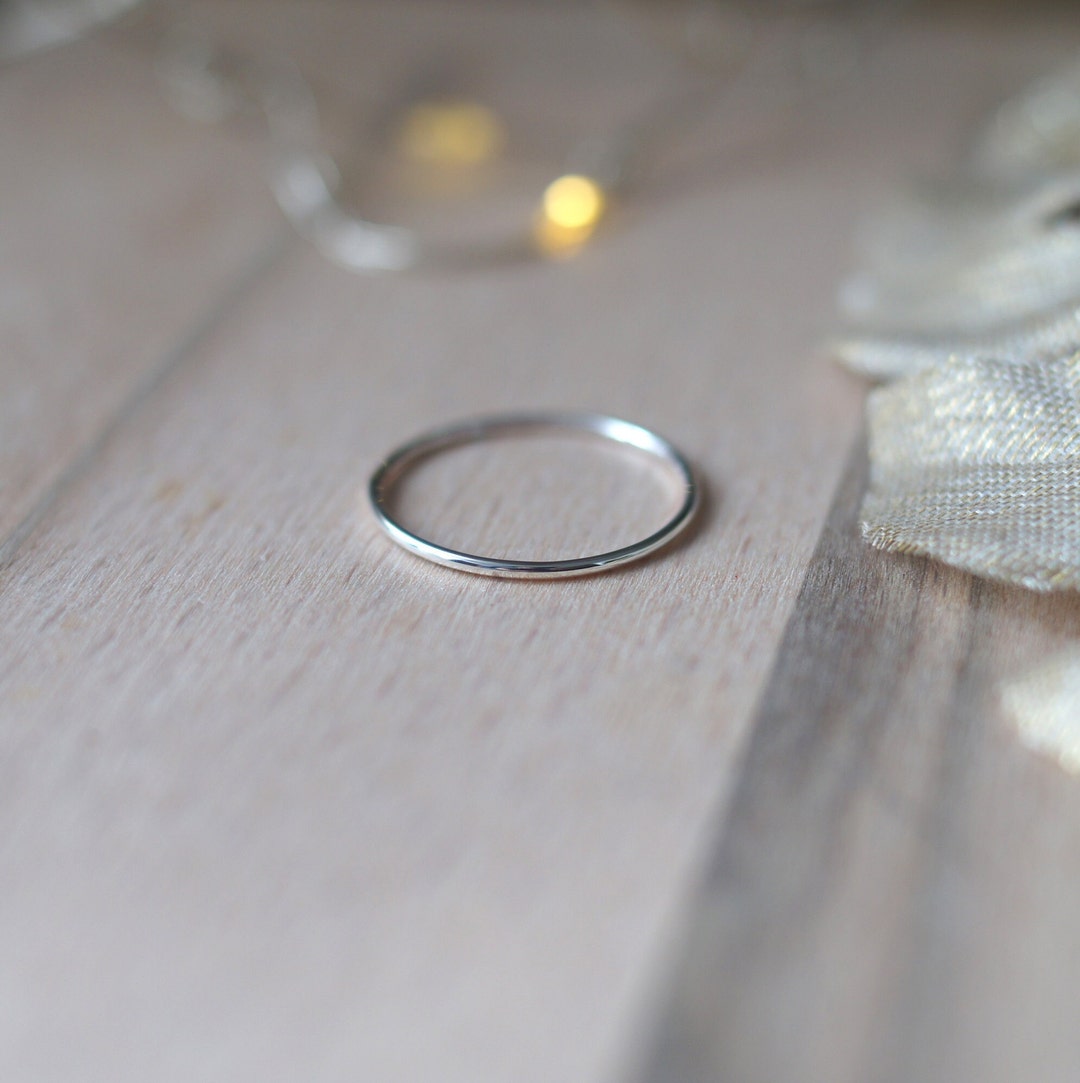 Ultra Thin Ring for Women, Sterling Silver Thin Rings, Everyday Ring ...