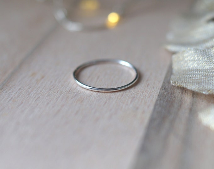 Ultra Thin Ring for Women, Sterling Silver Thin Rings, Everyday Ring for Women, Delicate Weddin ...