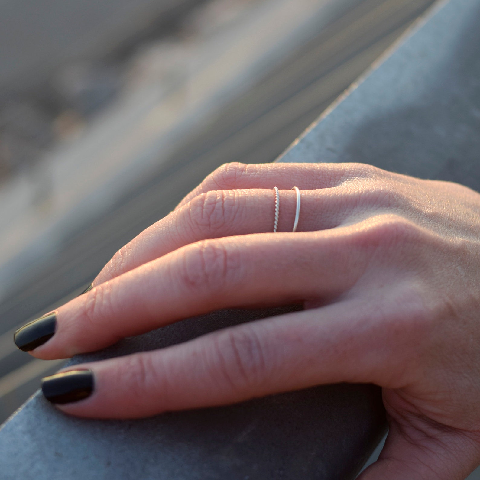 Ultra Thin Ring for Women, Sterling Silver Thin Rings, Everyday Ring ...