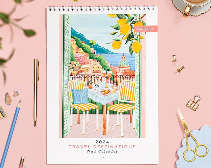 2023 Travel Destinations Calendar / Art Calendar / - Etsy