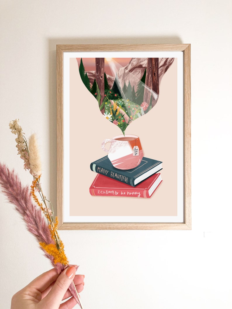 Book Art Prints Reading Art Book Poster Bookworm Art | Etsy UK