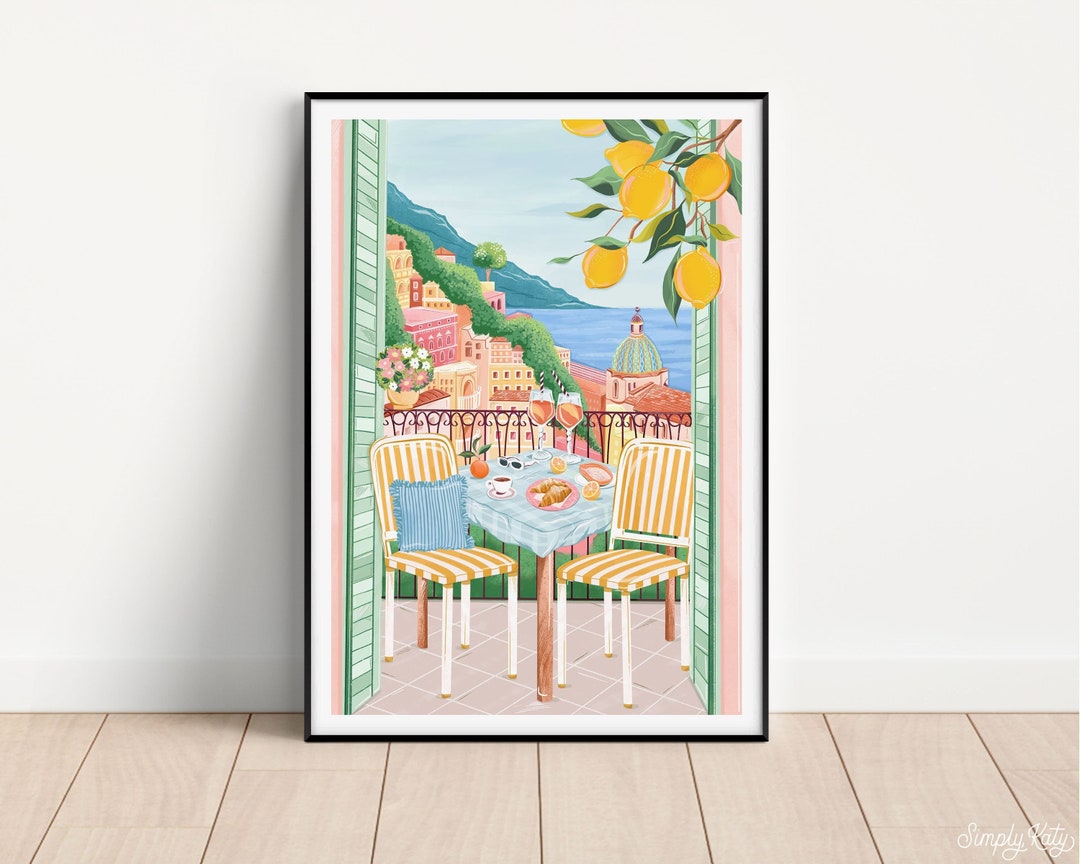 Positano, Amalfi Coast Art Print, Travel Prints, Home Decor ...