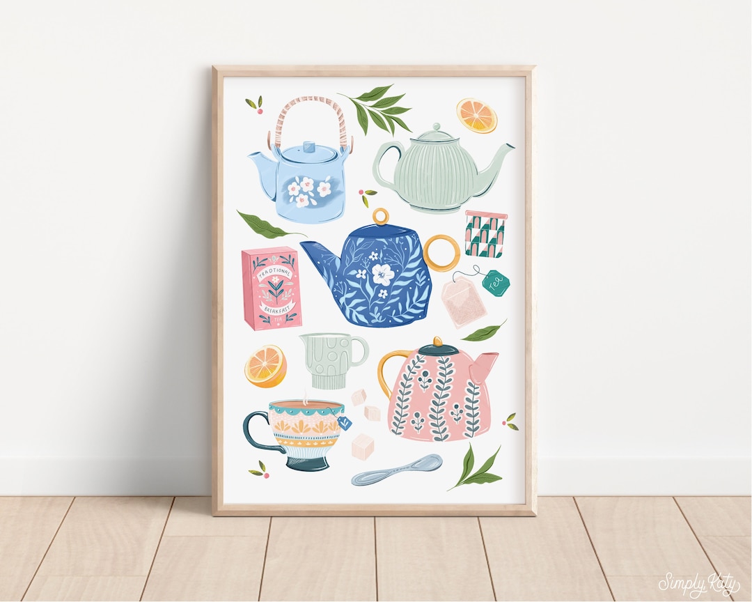 Teapot Tea Lover Gift Kitchen Decor Kitchen Prints Tea - Etsy UK