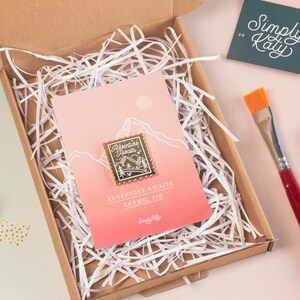 Adventure Awaits Pin, Stamp Enamel Pin, Travel Pin Badge, Adventure Pin ...