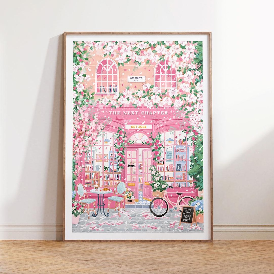 The Next Chapter Bookshop, Spring Decor, Wall Art, Cottage Core ...