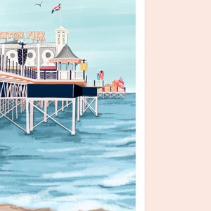 Brighton Art Print,brighton Pier Travel Print,east Sussex Poster,beach ...