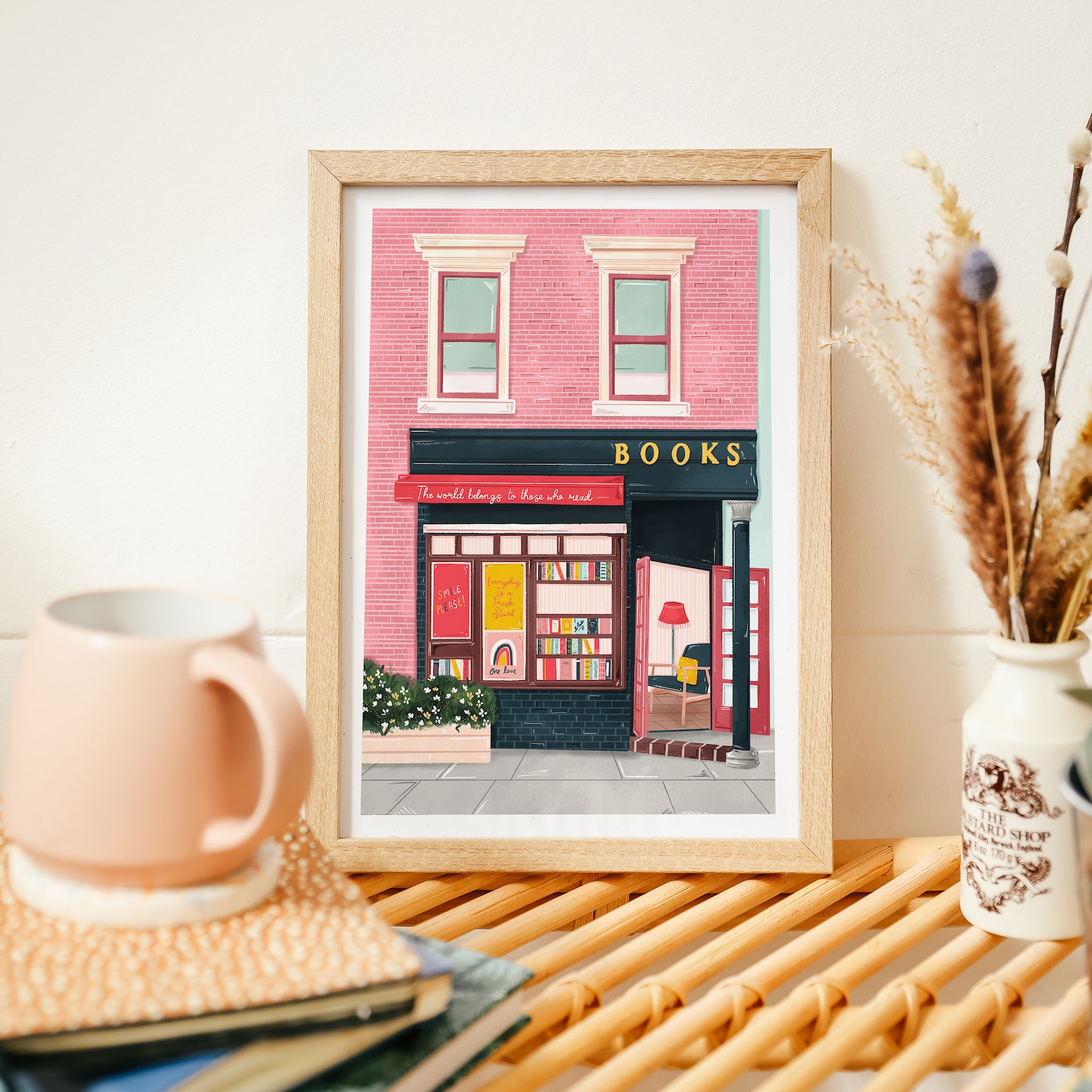 New York Bookshop Bookshop Art Print Bookshop Art Book Art - Etsy