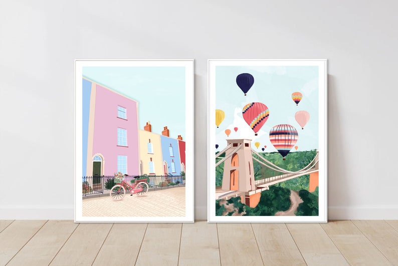 Bristol Art Print, Two Pack Art Print, Bristol Uk, Bristol Poster ...