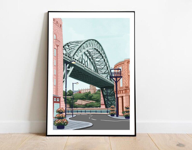 Newcastle Upon Tyne, Newcastle, the Tyne Bridge, Art Print, Travel ...