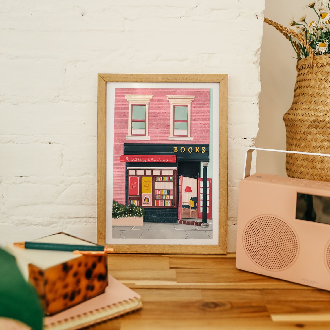 New York Bookshop Bookshop Art Print Bookshop Art Book Art - Etsy