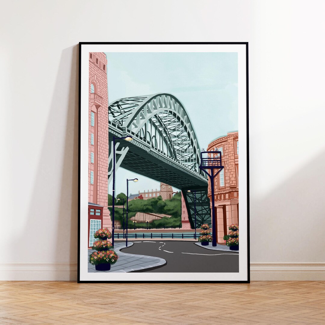 Newcastle Upon Tyne, Newcastle, the Tyne Bridge, Art Print, Travel ...