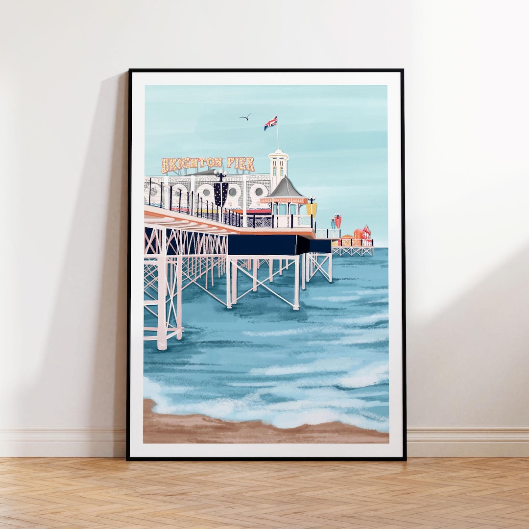Brighton Art Print,brighton Pier Travel Print,east Sussex Poster,beach ...