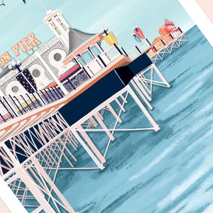 Brighton Art Print,brighton Pier Travel Print,east Sussex Poster,beach ...