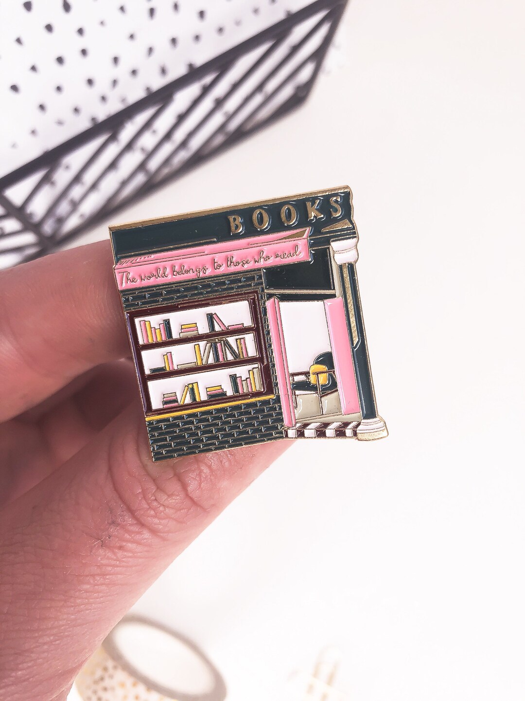 Bookshop Enamel Pin, Book Store Enamel Pin, Book Lover Enamel Pin, Pins ...