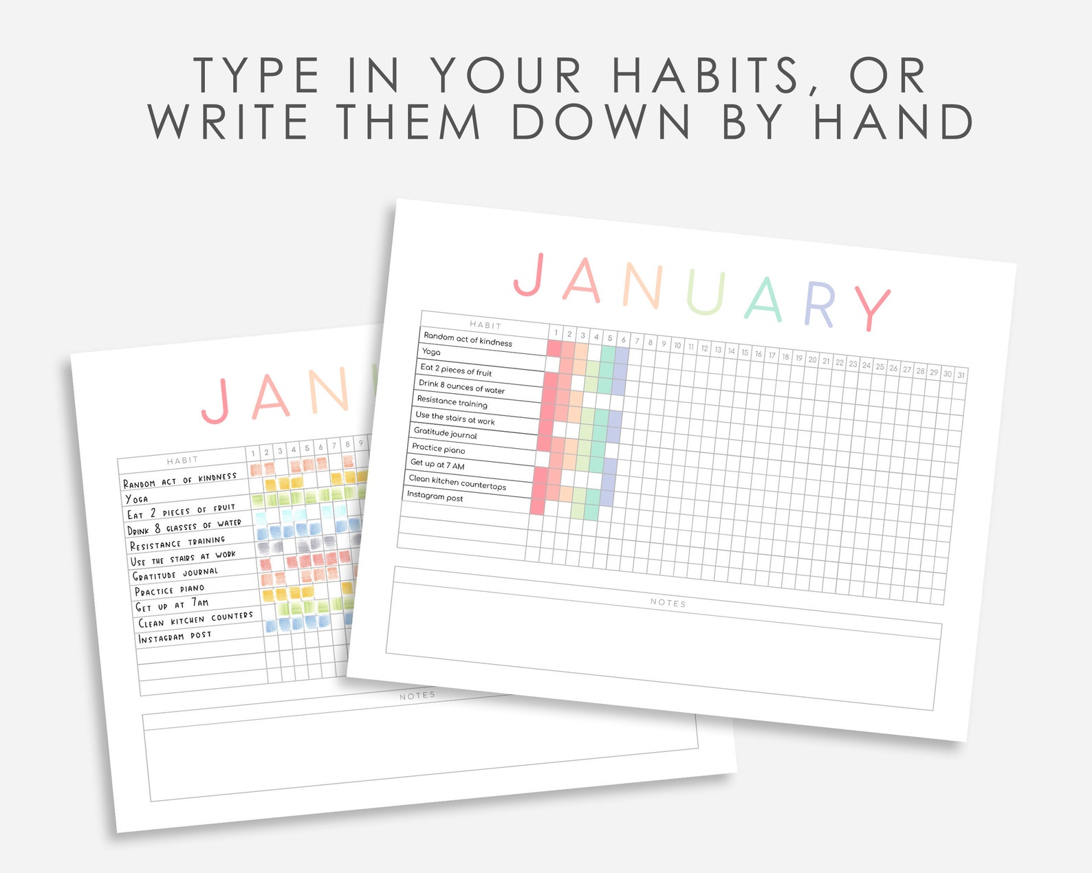 Editable Habit Tracker Printable - Etsy