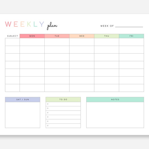 Kids Daily Schedule Template Homeschool Daily Routine - Etsy