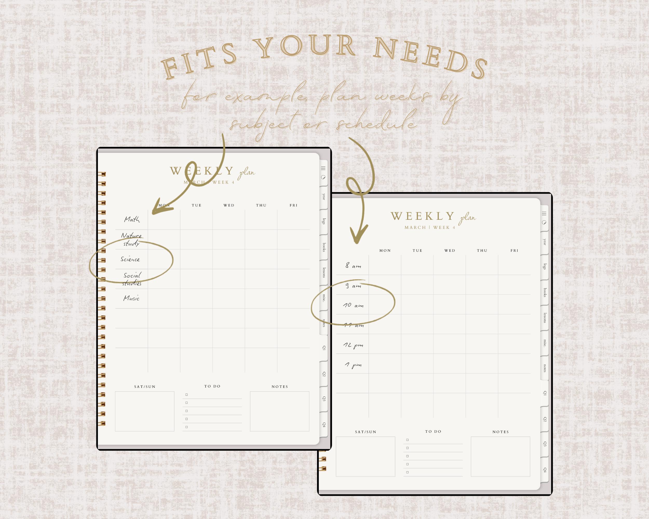 Digital + Printable Homeschool Planner - Etsy
