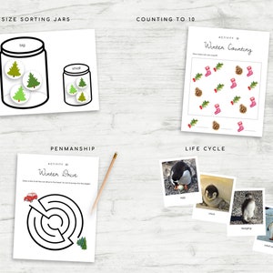 Montessori Kindergarten Worksheets | Winter Bundle - Etsy